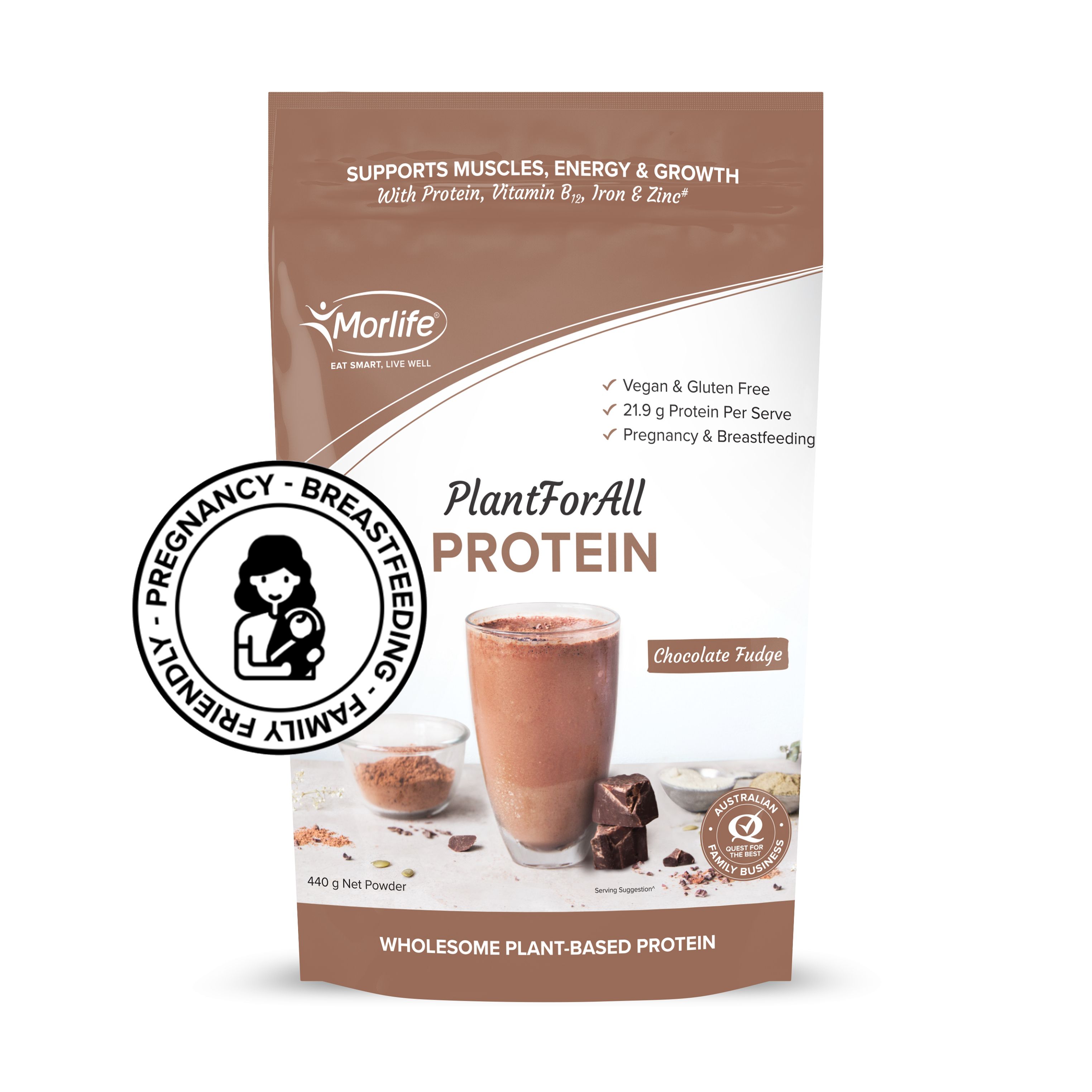Buy PlantForAll Chocolate Fudge Protein 440g | Morlife