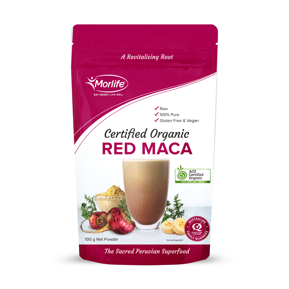 Morlife Red Maca Powder Certified Organic